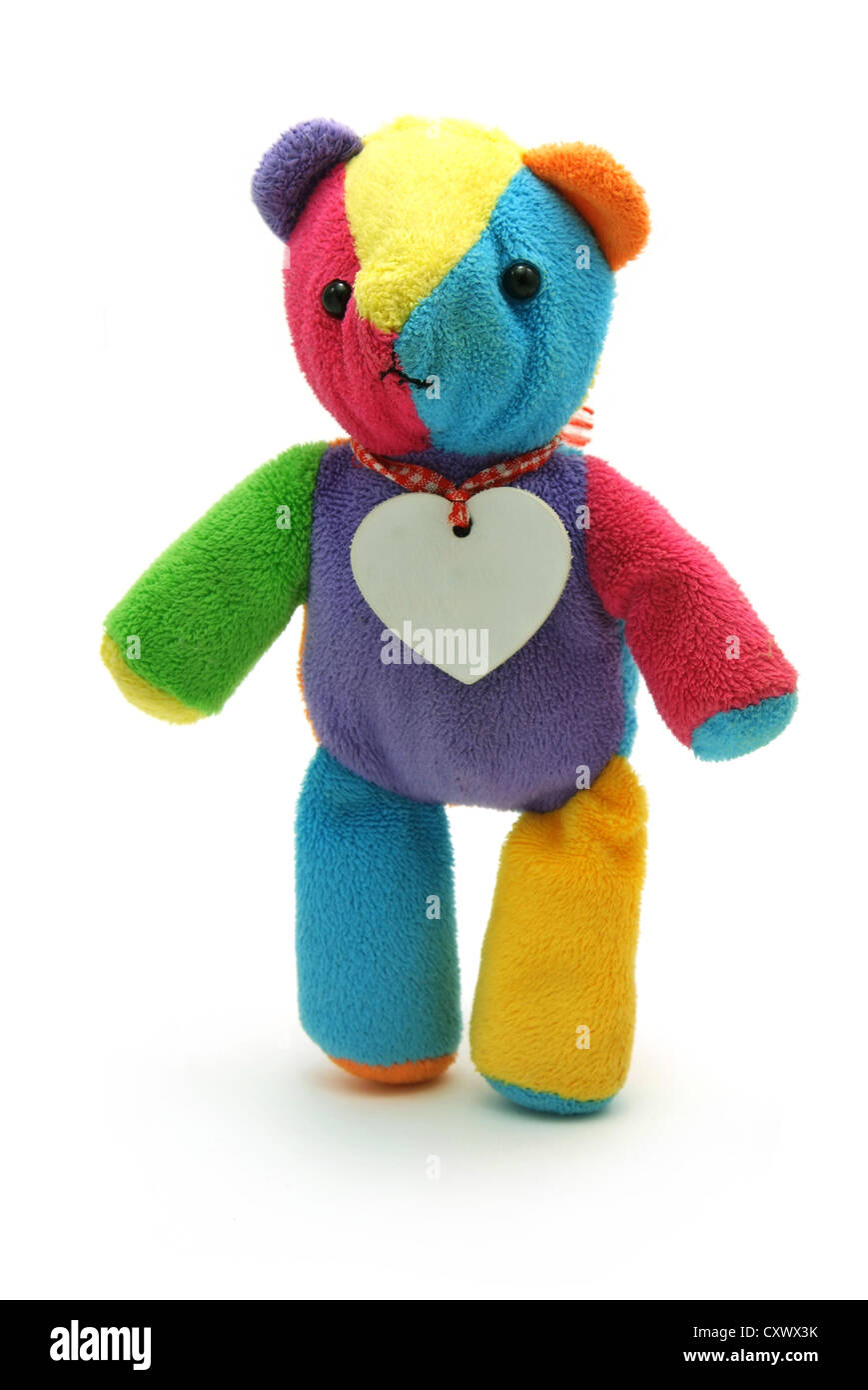 Colourful of cute teddy bear isolated on white background Stock Photo ...