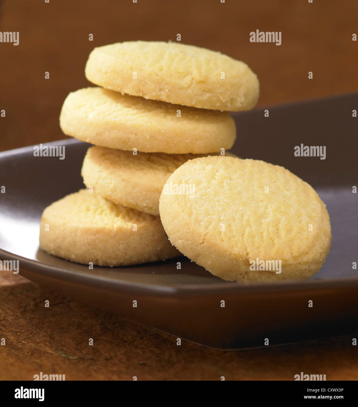 mini shortbread round biscuits Stock Photo - Alamy