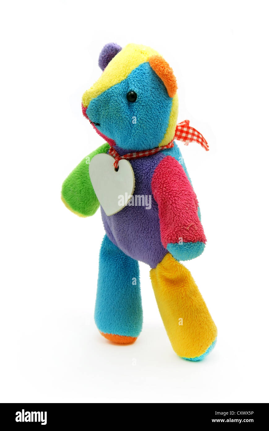 Colourful of cute teddy bear isolated on white background Stock Photo ...