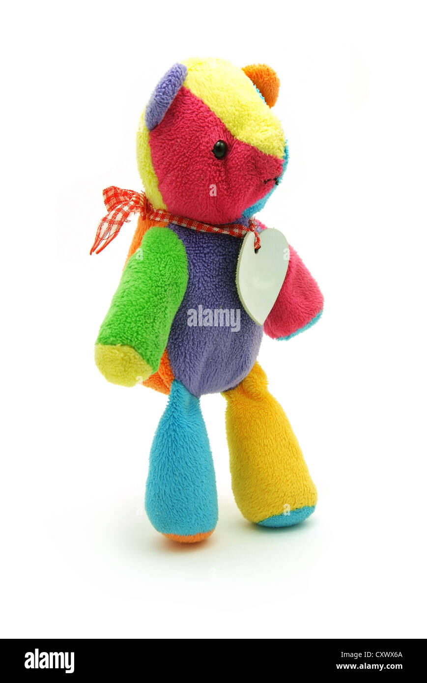 Colourful of cute teddy bear isolated on white background Stock Photo ...