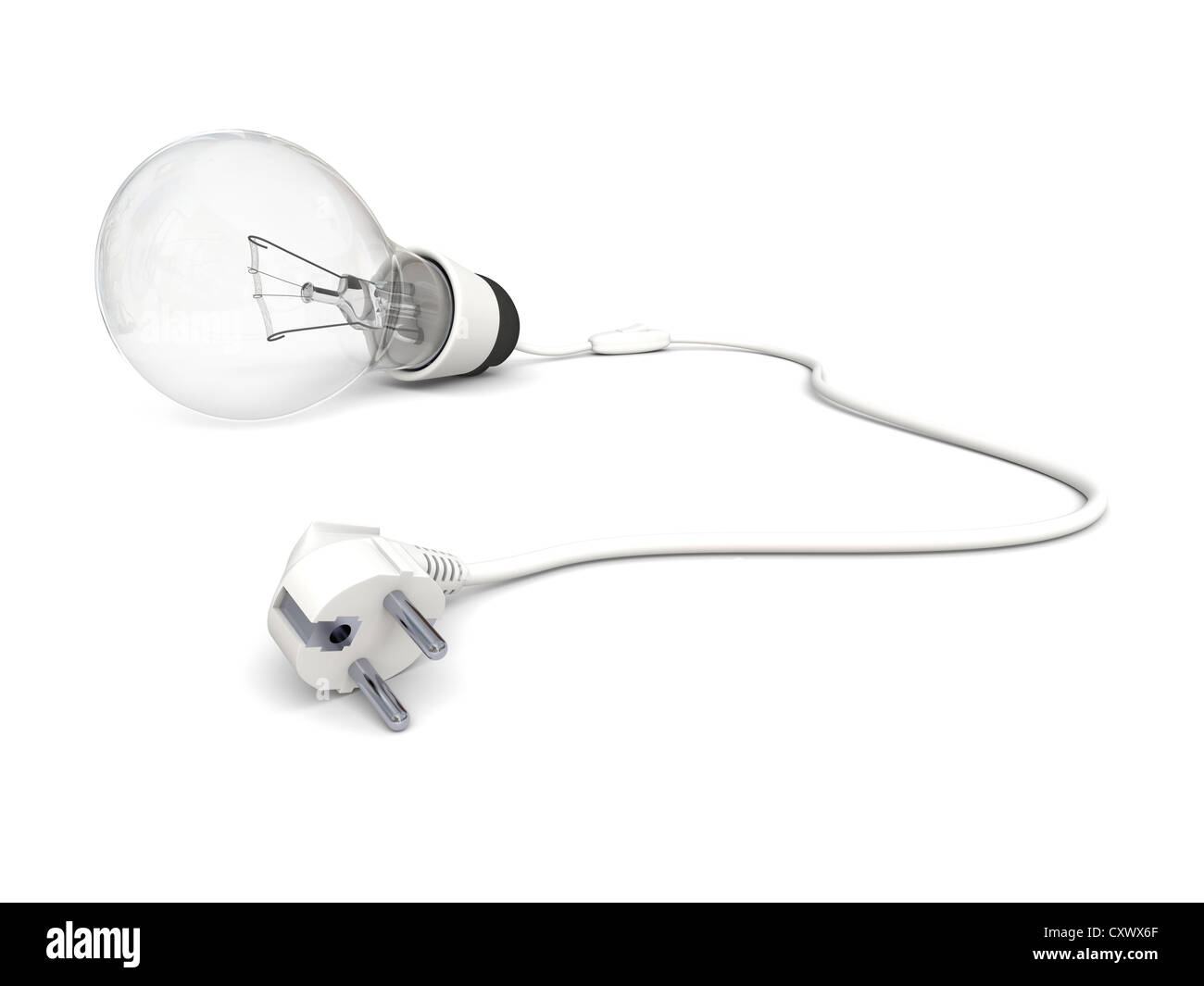 Illustration of lightbulb with disconnected power cord isolated on ...
