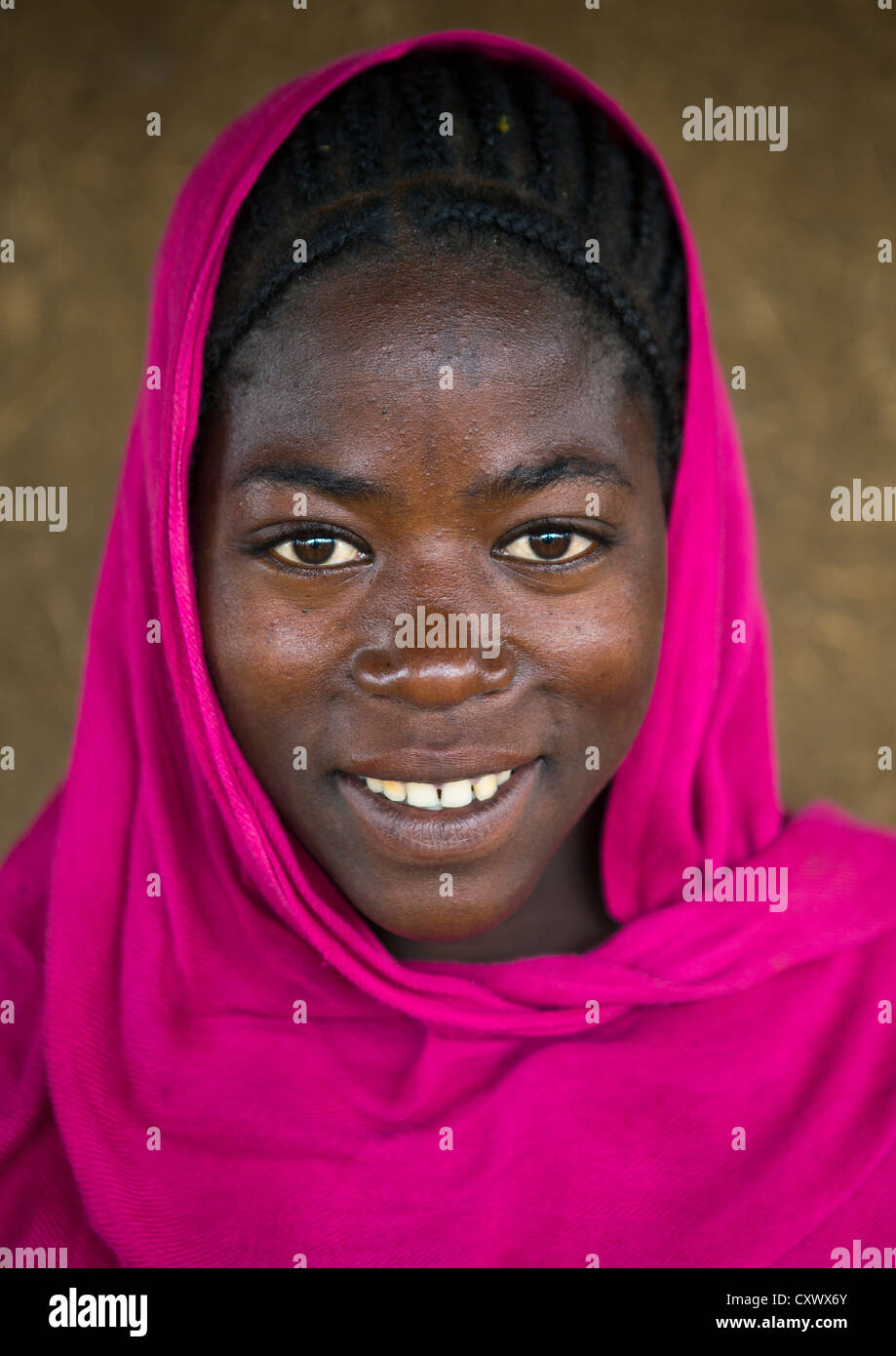 Smiling Woman From Menit Tribe Wearing A Pink Headscarf, Jemu, Omo ...