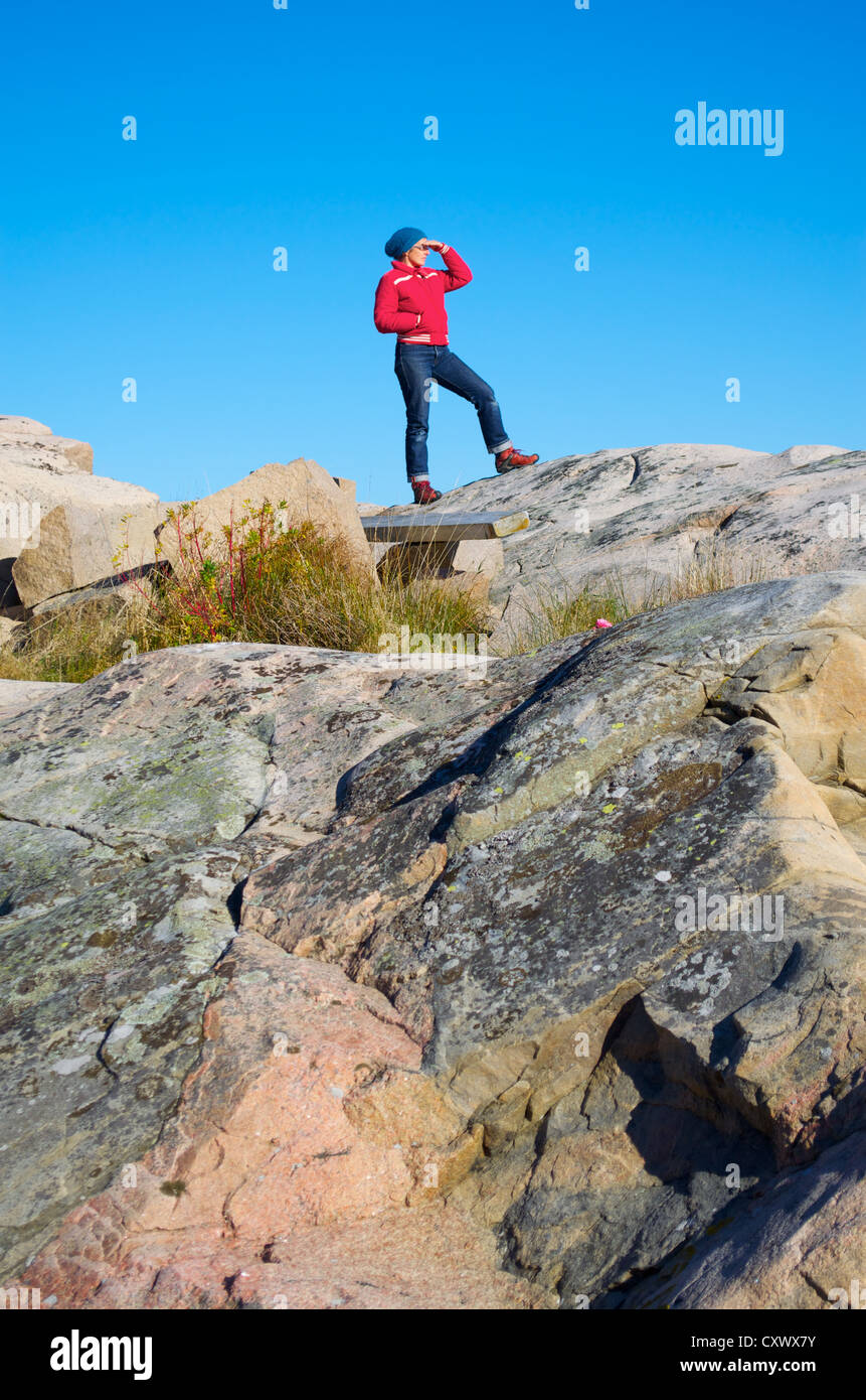 Woman rock climbing red rocks hi-res stock photography and images - Alamy