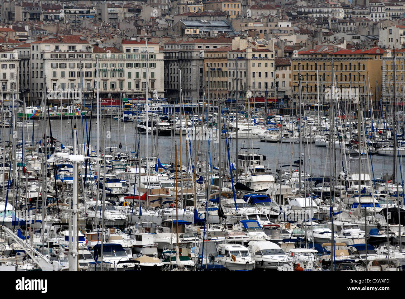 Panoramic View of The Vieux Port Quai du Port Marseille, Provence Alpes ...
