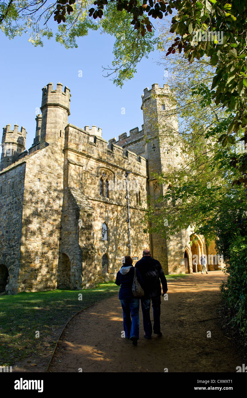 Medieval abbey gate with people hi-res stock photography and images - Alamy