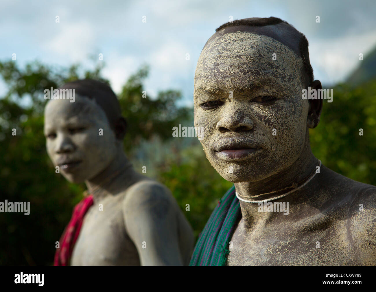Suri Tribe Shephers With Body Paintings as camouflage before leaving ...