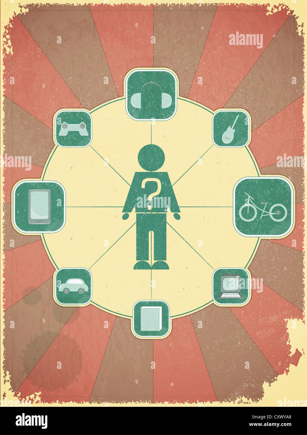 Retro Placard - Vintage infographics set - Hobbies, Graph for ...