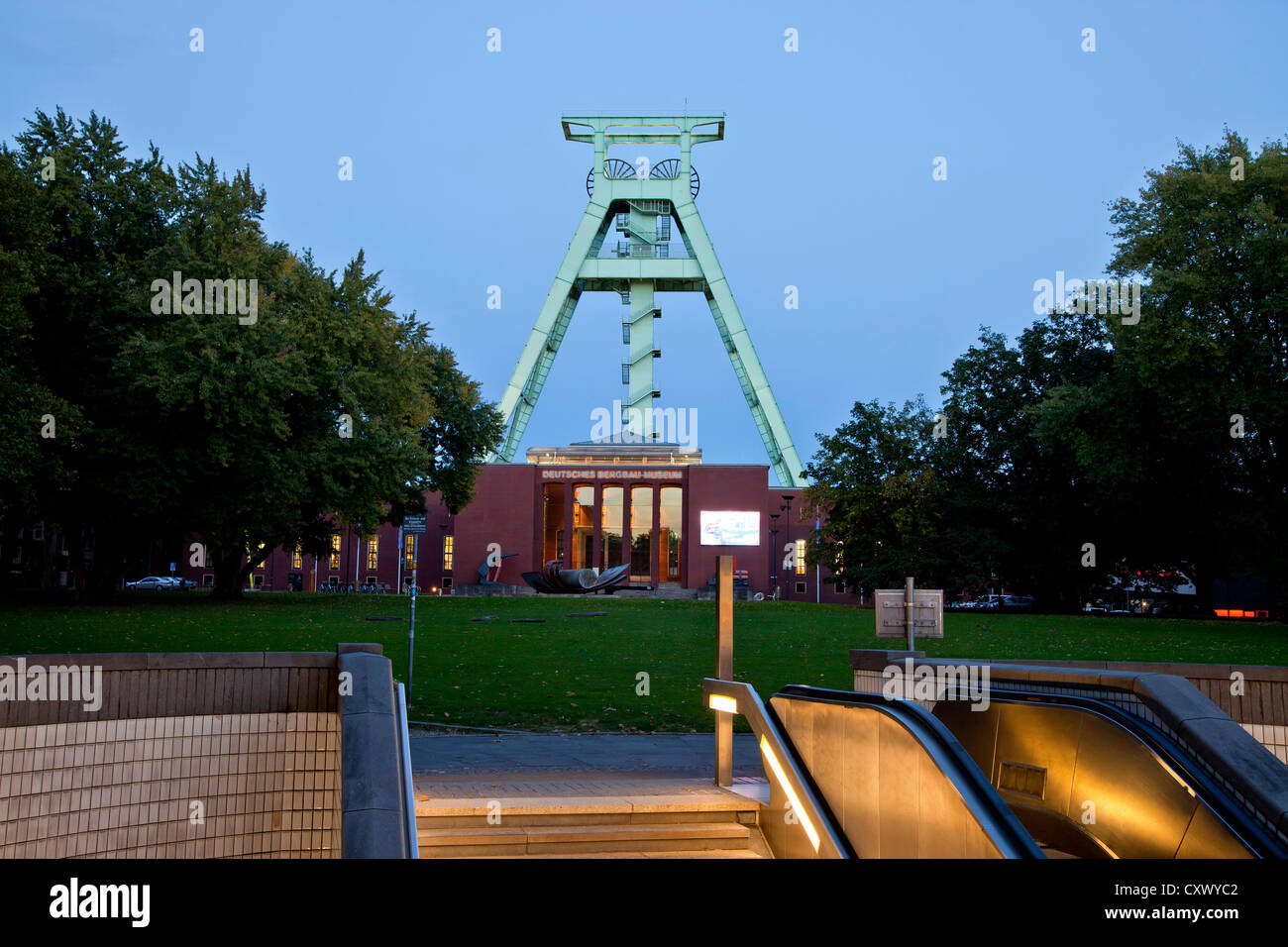 The German Mining Museum "Deutsche Bergbau-Museum" with winding tower ...