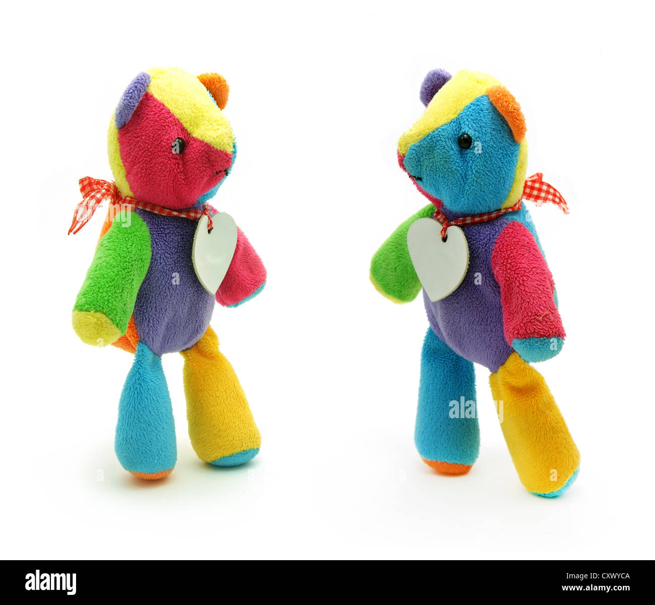 Colourful of cute teddy bear isolated on white background Stock Photo ...