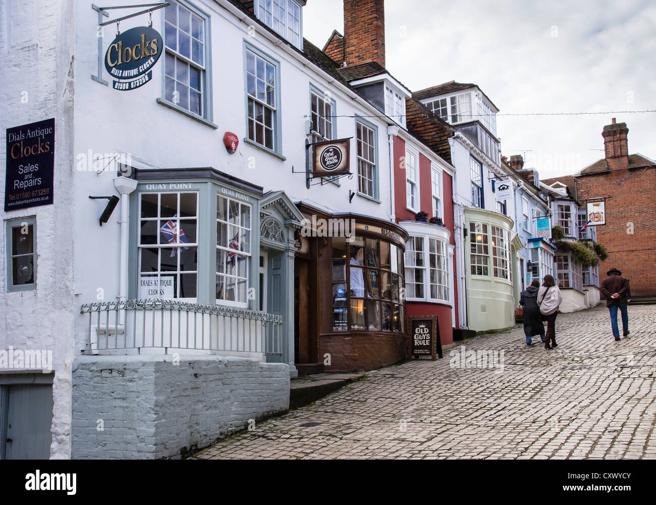 Quay Hill, Cobbled , Lymington Old Town, Hampshire, UK. Europe Stock ...