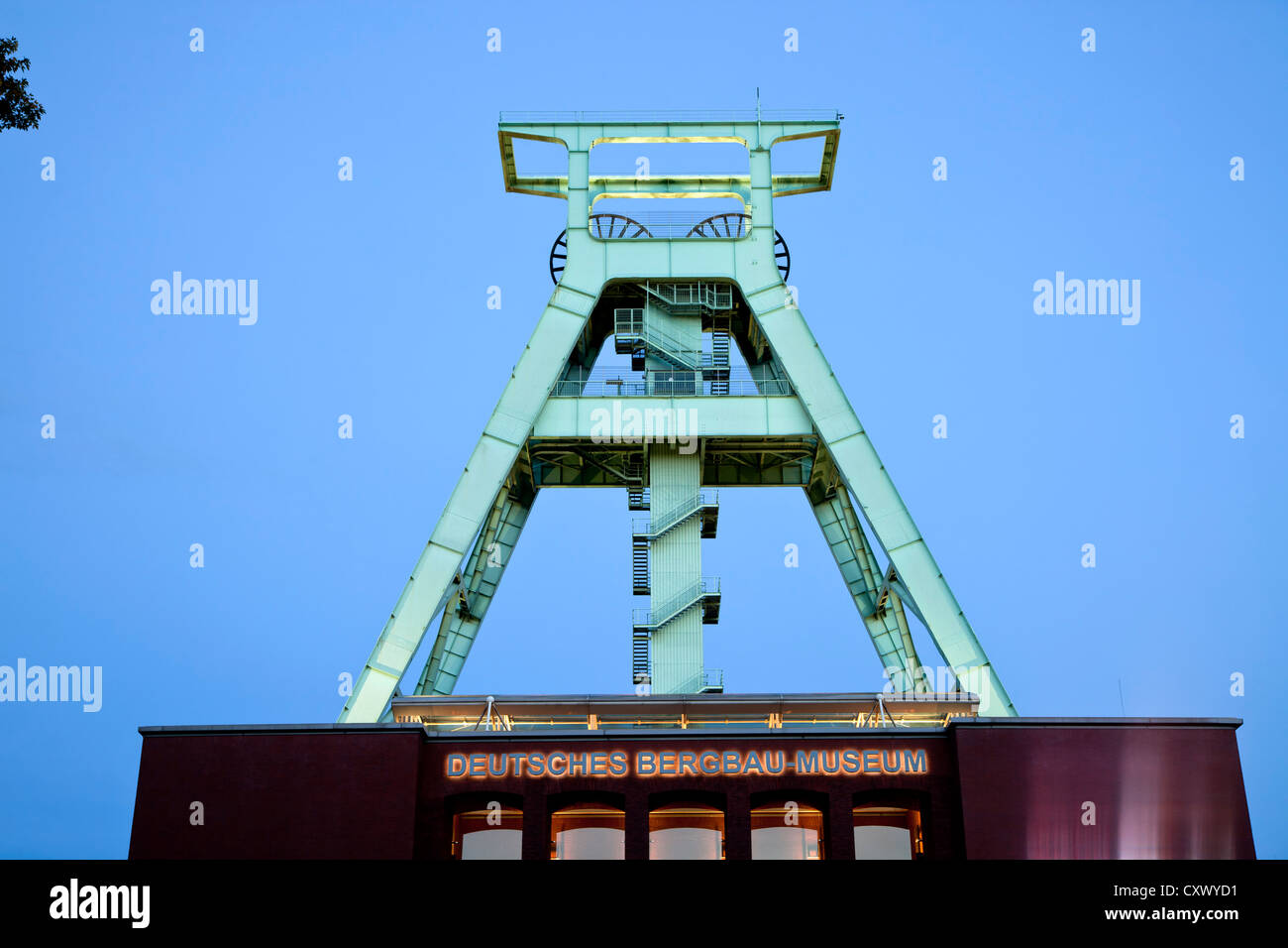the German Mining Museum "Deutsche Bergbau-Museum" with winding tower ...