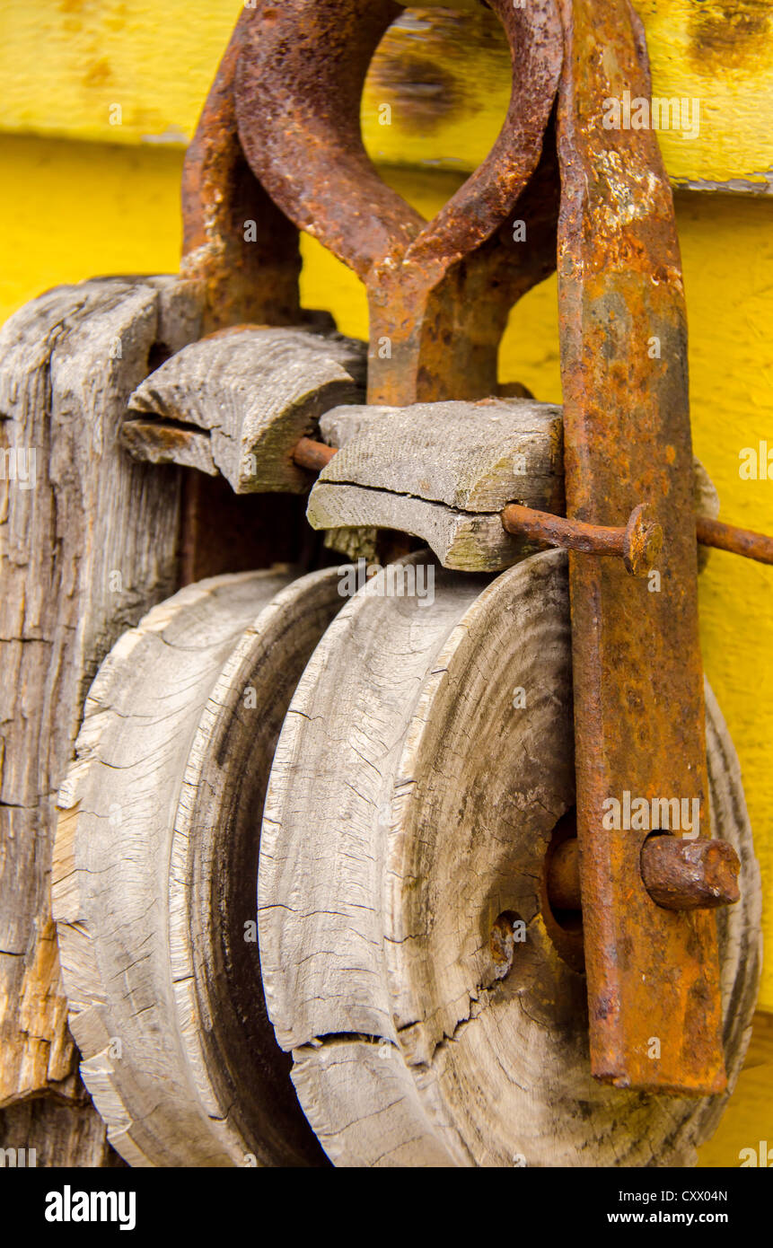Rusted Hanging Pulley Stock Photo - Alamy
