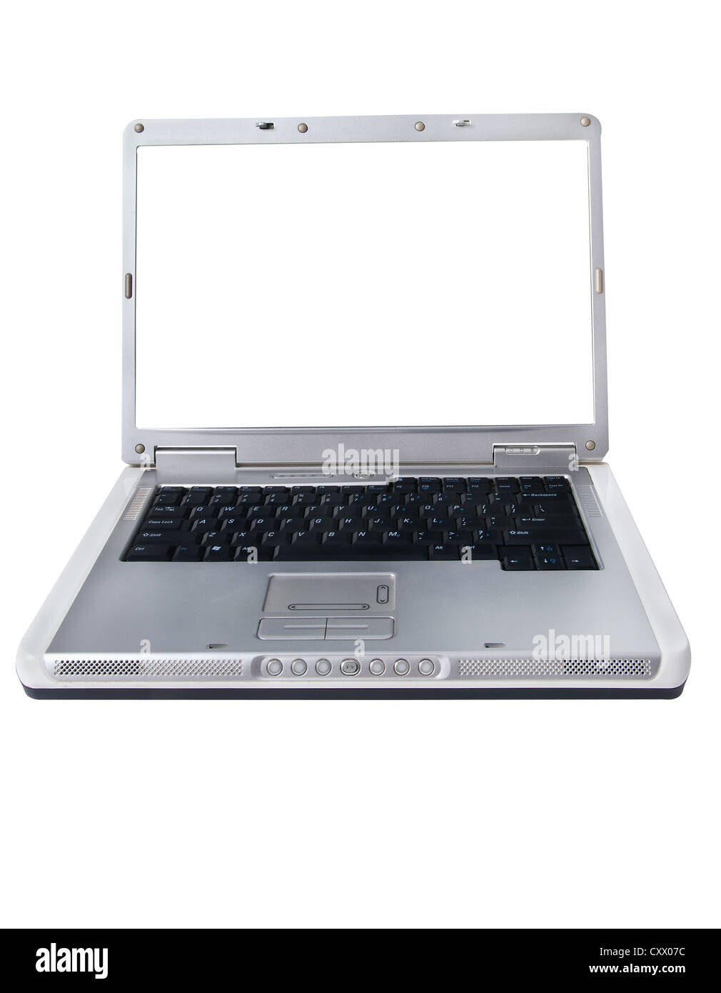 Blank screen laptop computer on white Stock Photo - Alamy