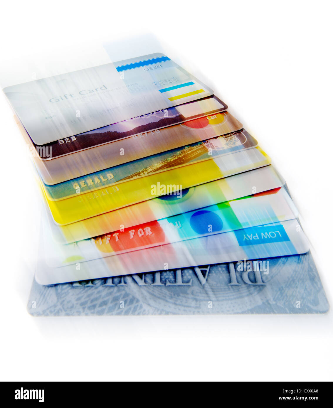 Many cards for over spending budget Stock Photo - Alamy