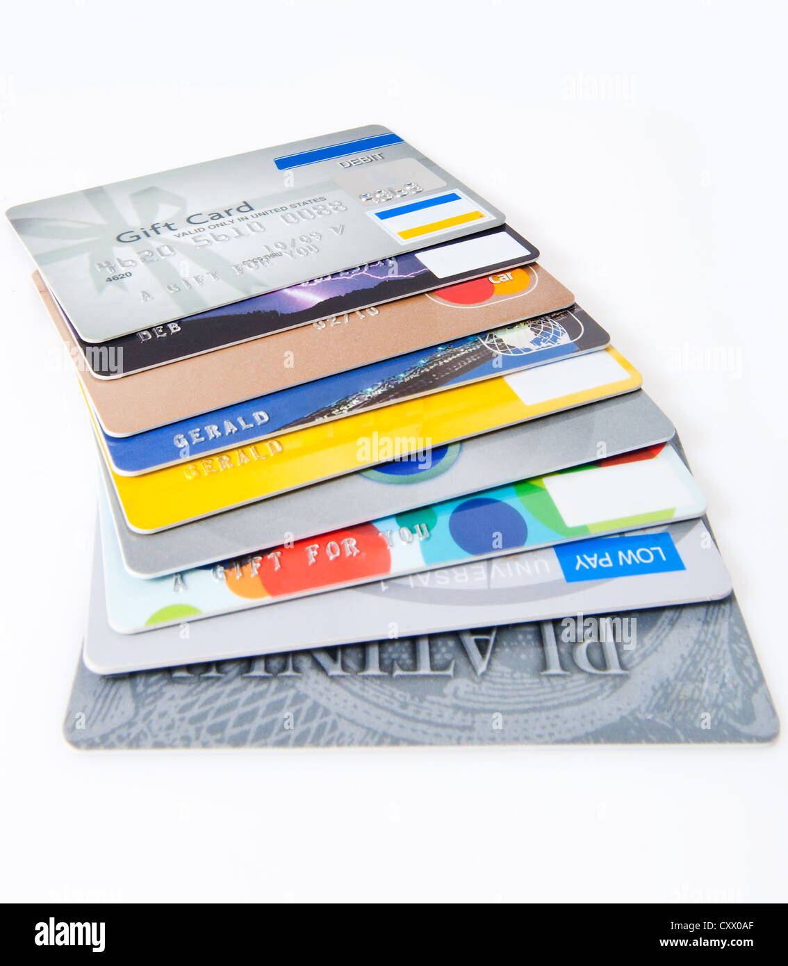 Many cards for over spending budget Stock Photo - Alamy