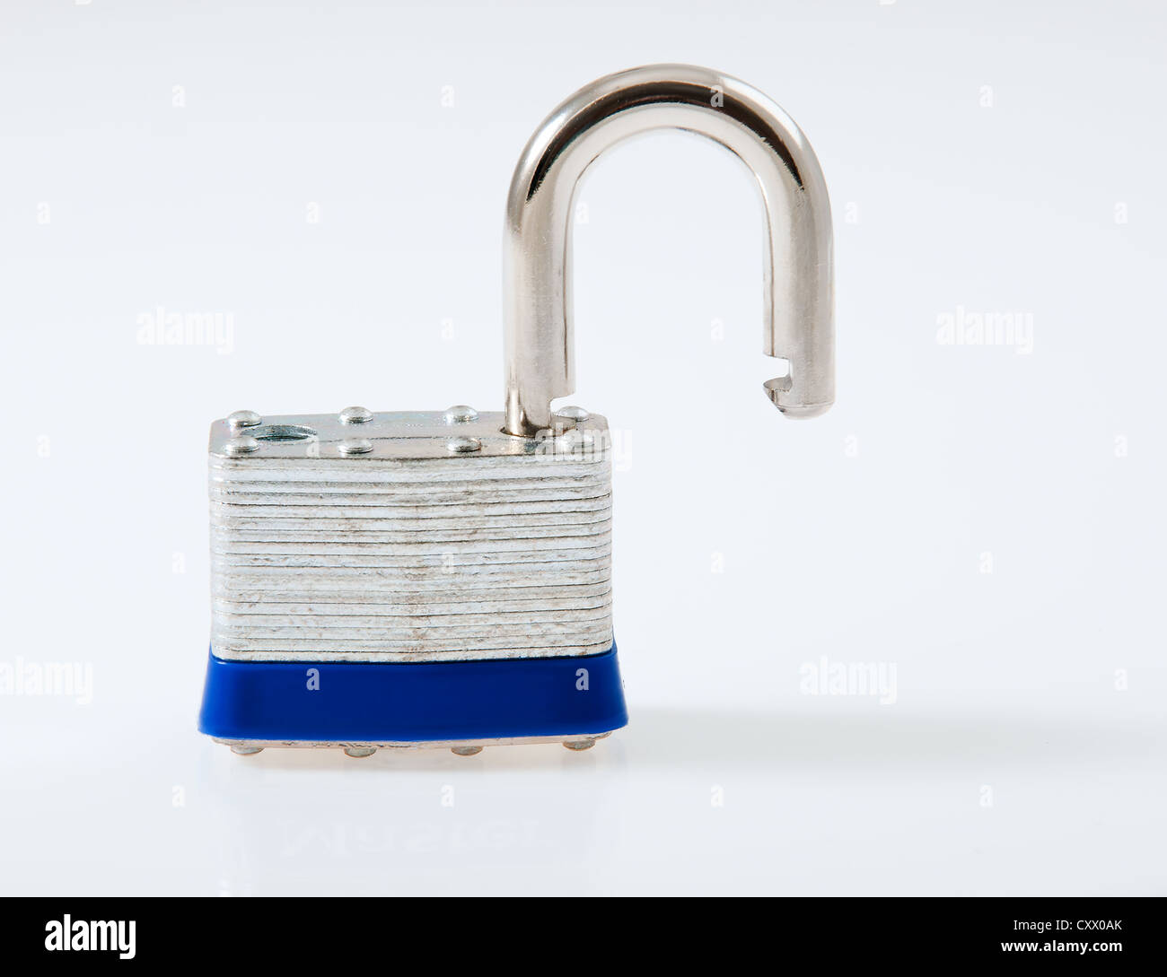 Open lock as in unsecure position Stock Photo - Alamy