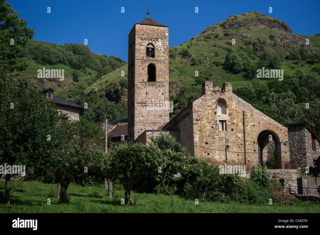 Romanesque church La Nativitat de Durro in Vall de Boí, Catalonia ...