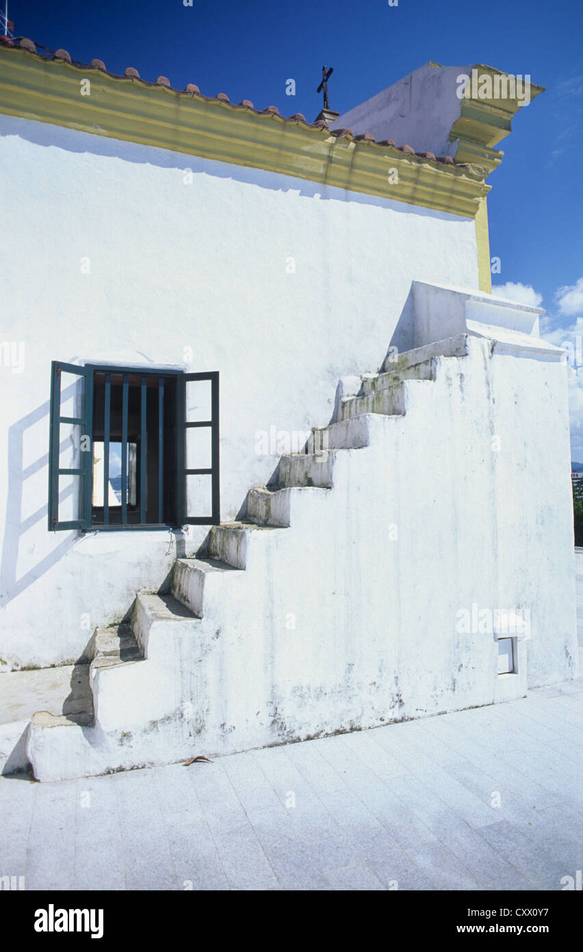 China, Macau, Gula Fort and Lighthouse, the chapel and steps Stock ...