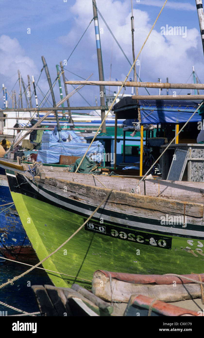 Maldives, one of the boats used by divers for offshore diving Stock ...
