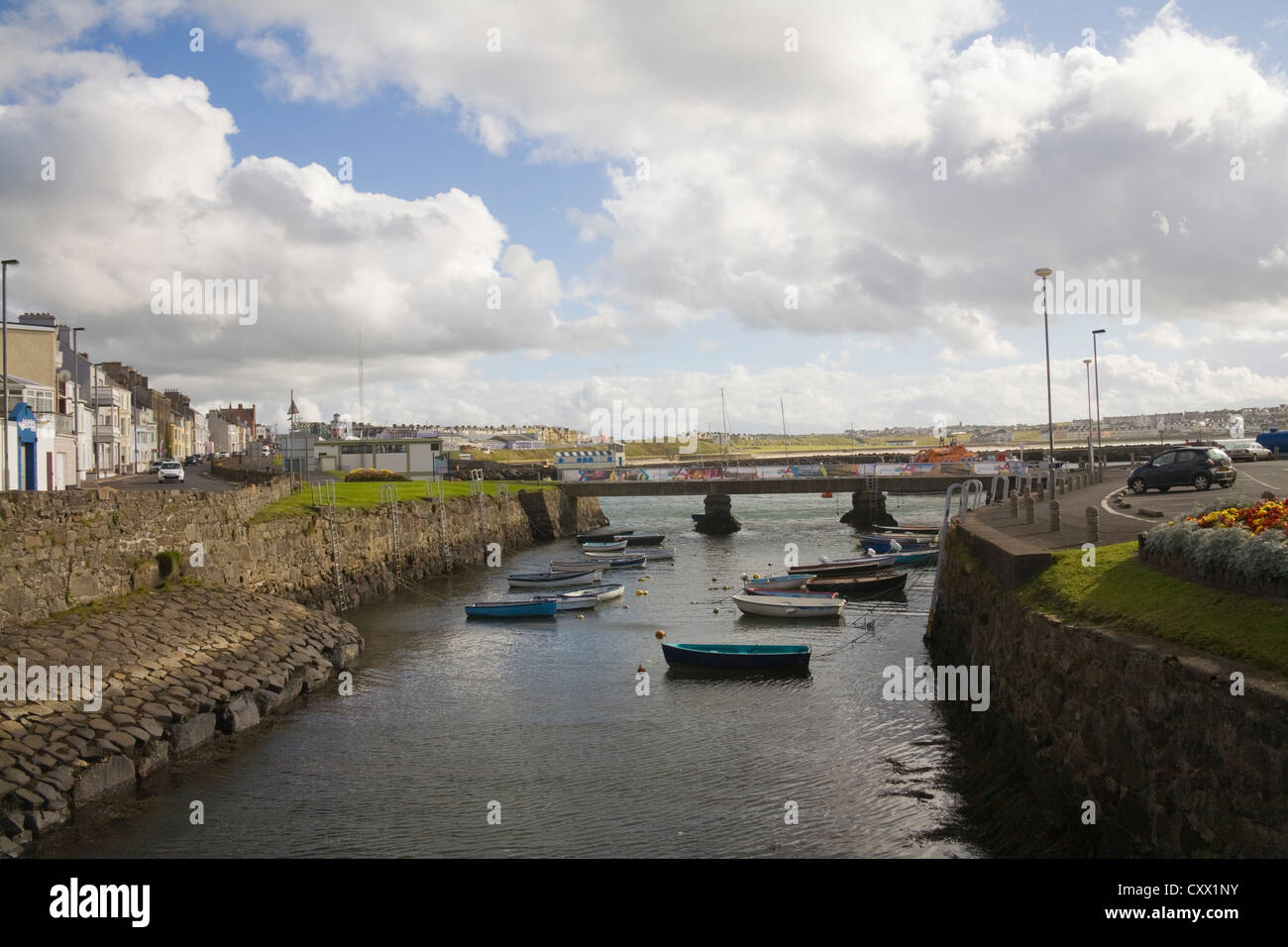 Portrush County Antrim Northern Ireland Rowing boats moored in the ...
