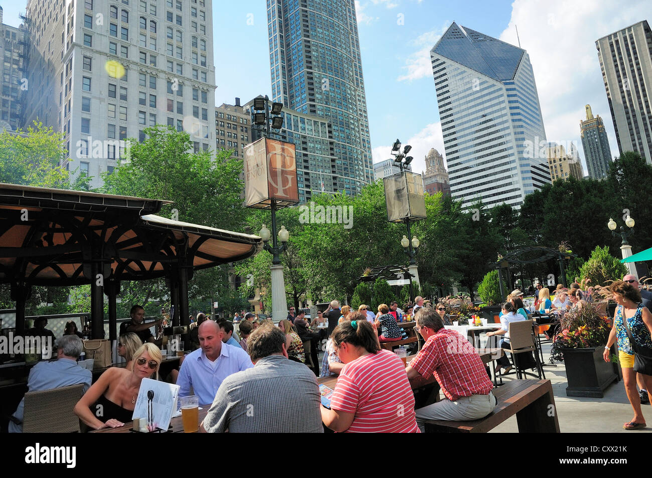 Park Grill in Chicago's Millennium Park Stock Photo - Alamy