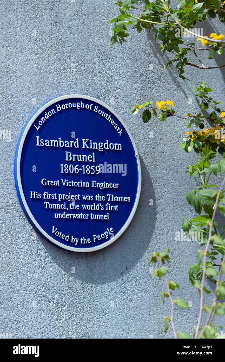 Plaque outside Brunel Museum which reads 'Isambard Kingdom Brunel ...