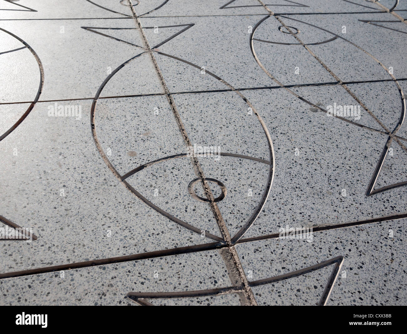 Fish decorated paving slabs in Puerto Mogan Gran Canaria Canary Islands ...