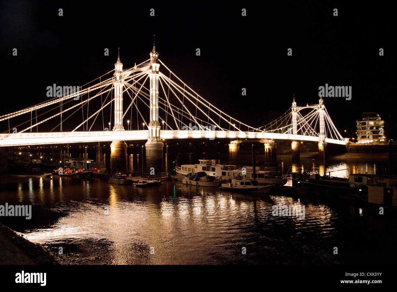 Albert bridge at night hi-res stock photography and images - Alamy