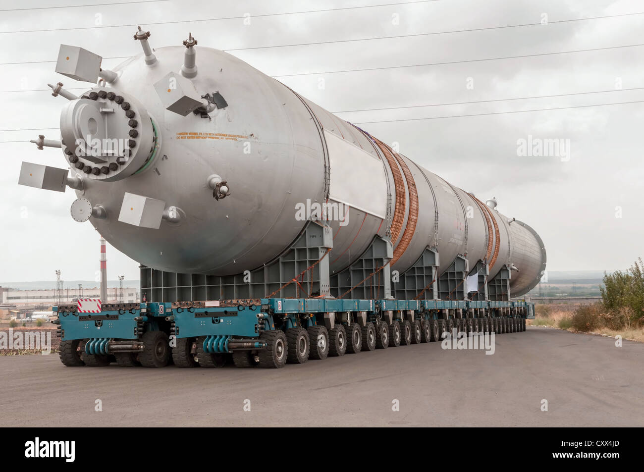 Transporting mega installation to refinery Stock Photo - Alamy