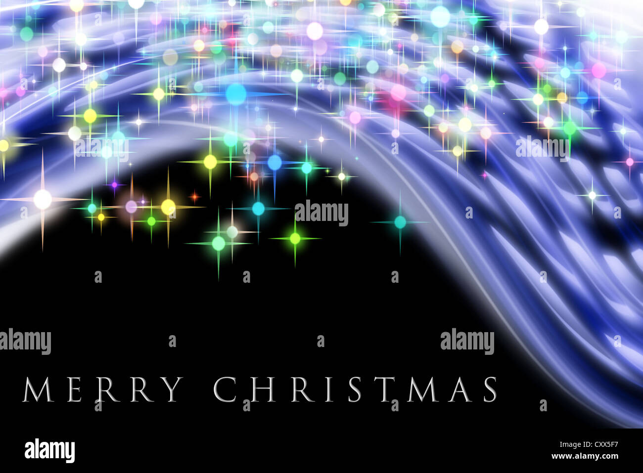 Fantastic Christmas wave design with glowing stars Stock Photo - Alamy