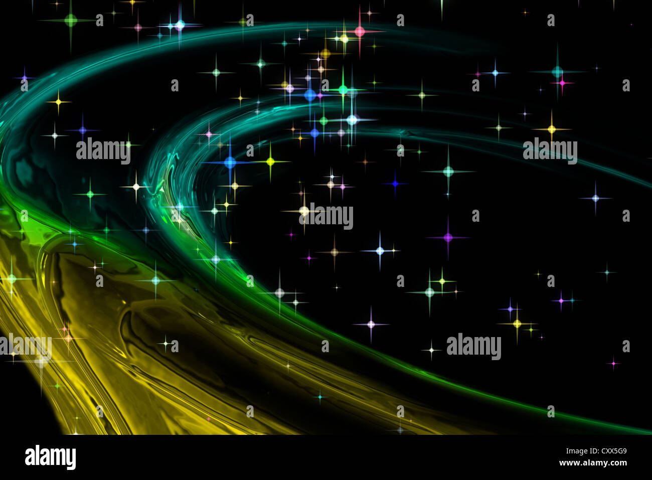 Fantastic Christmas wave design with glowing stars Stock Photo - Alamy