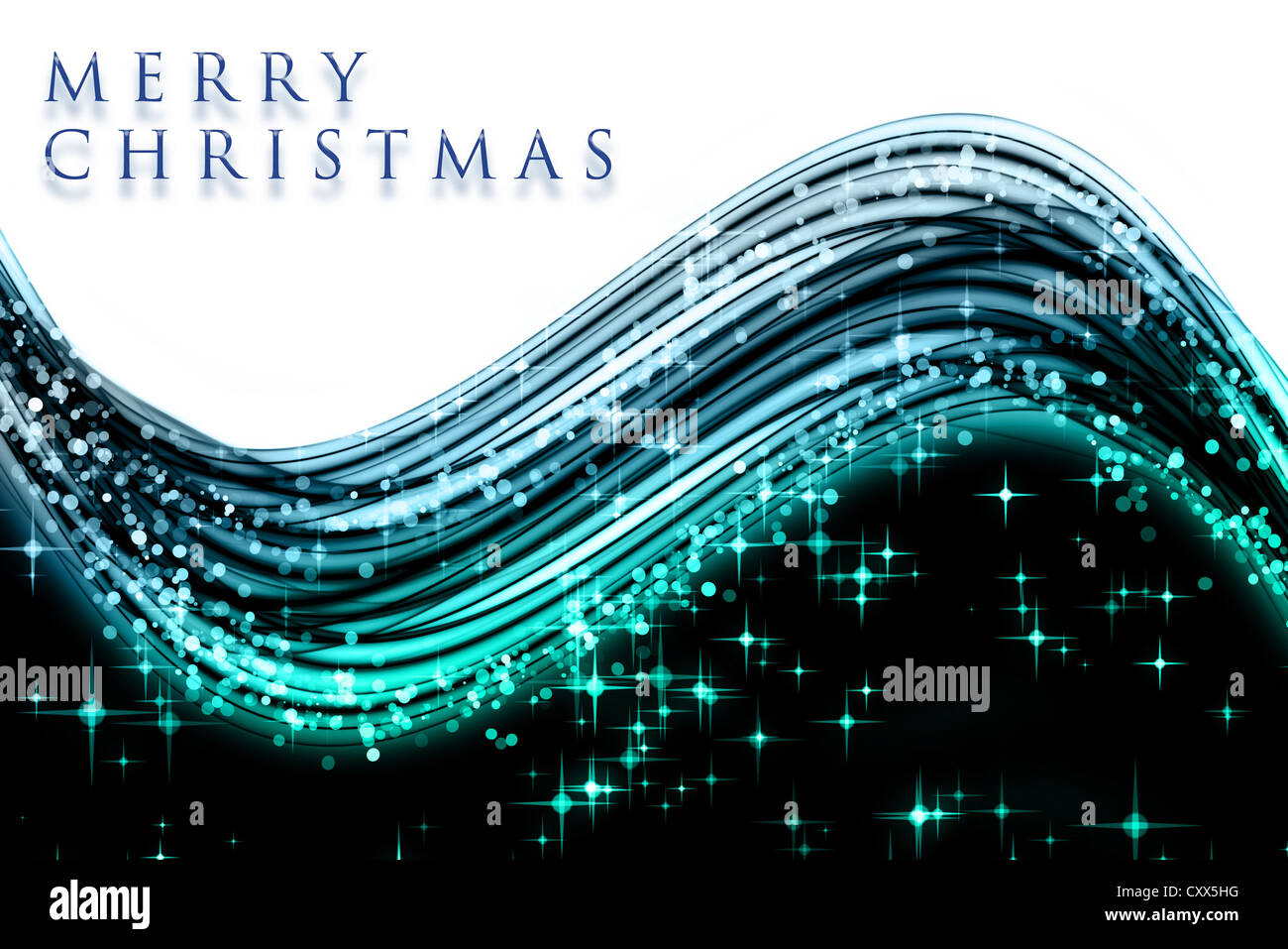 Fantastic Christmas wave design with snowflakes and glowing stars Stock ...
