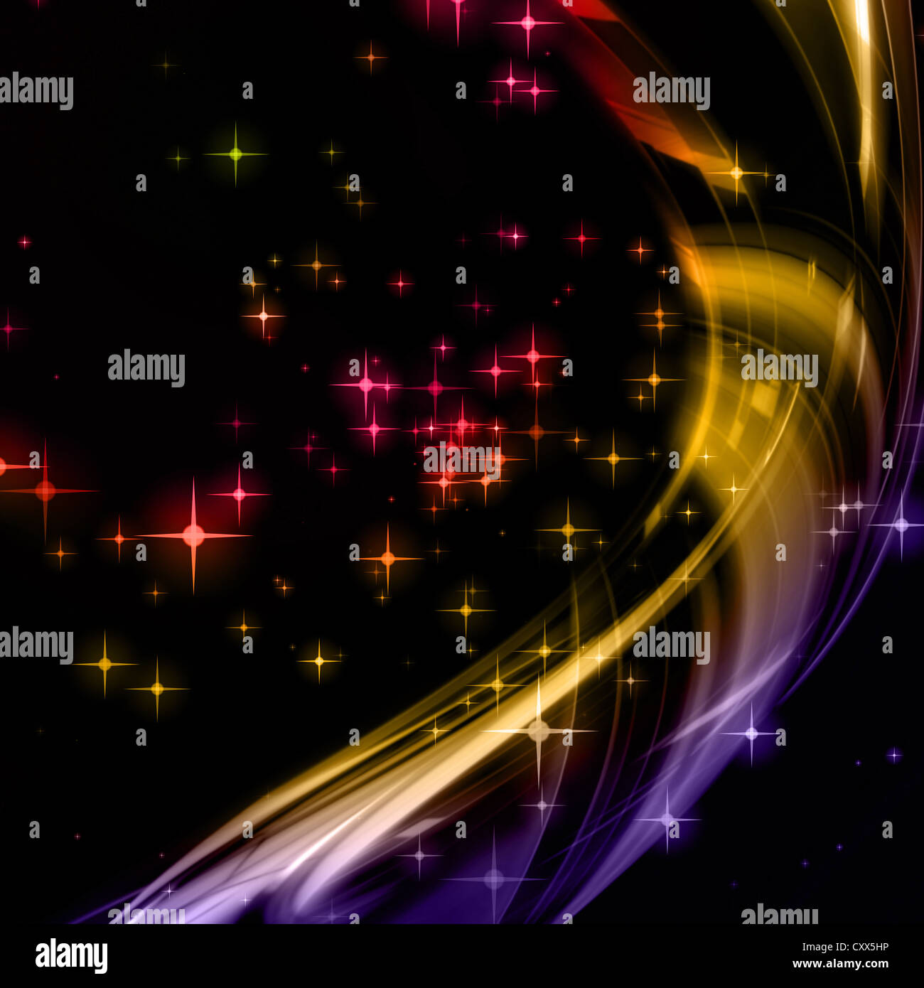 Fantastic Christmas wave design with glowing stars Stock Photo - Alamy