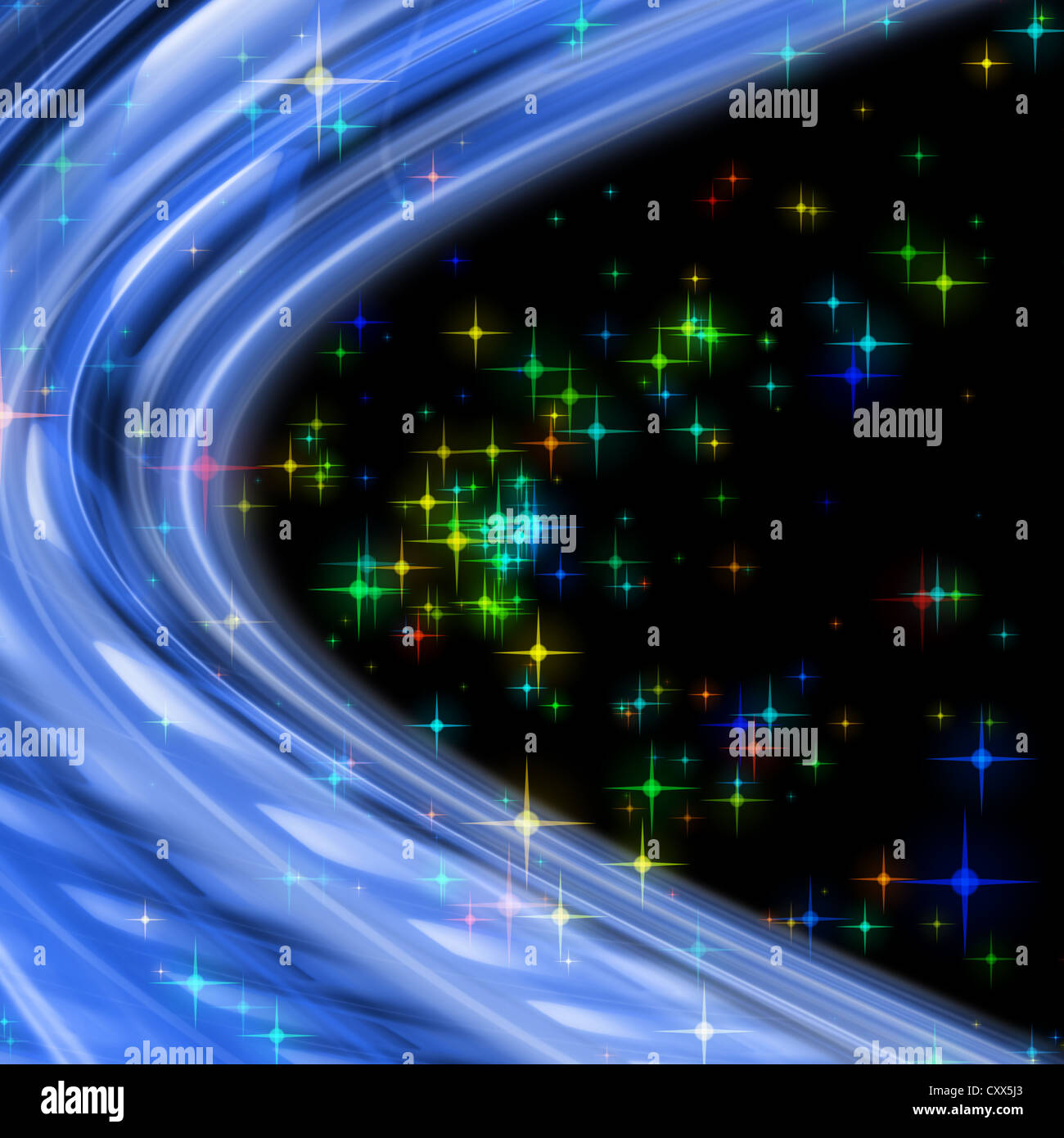 Fantastic Christmas wave design with glowing stars Stock Photo - Alamy