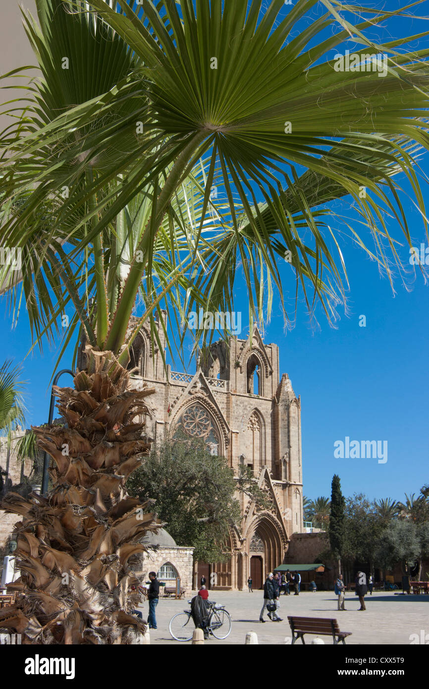 Famagusta. North Cyprus - Lala Mustafa Pasha Mosque and square Stock ...