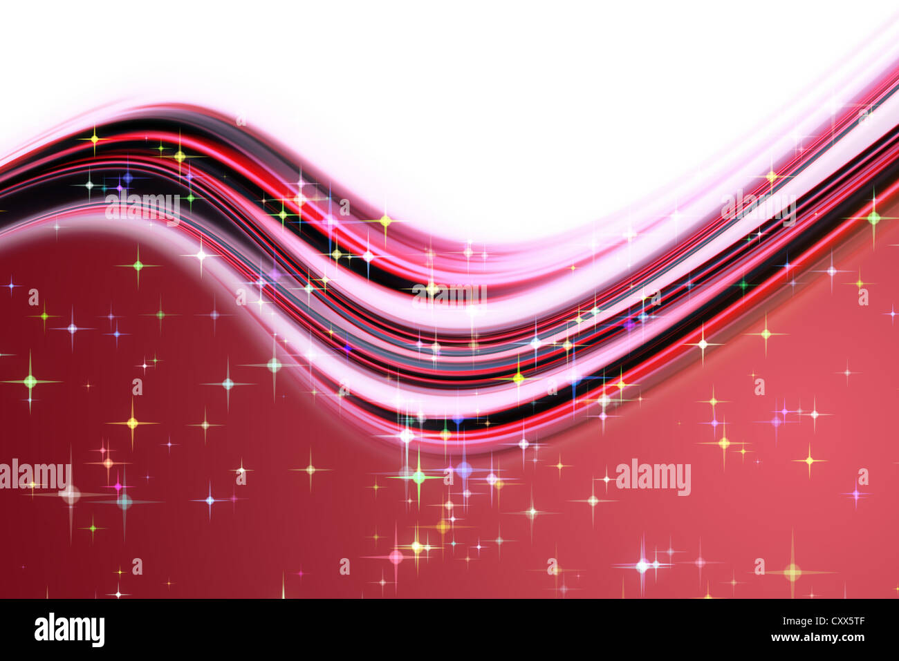 Fantastic Christmas wave design with glowing stars Stock Photo - Alamy