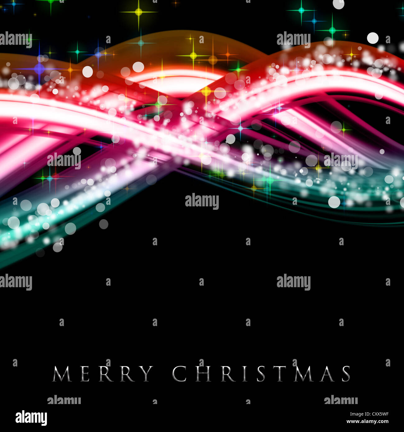 Fantastic Christmas wave design with snowflakes and glowing stars Stock ...