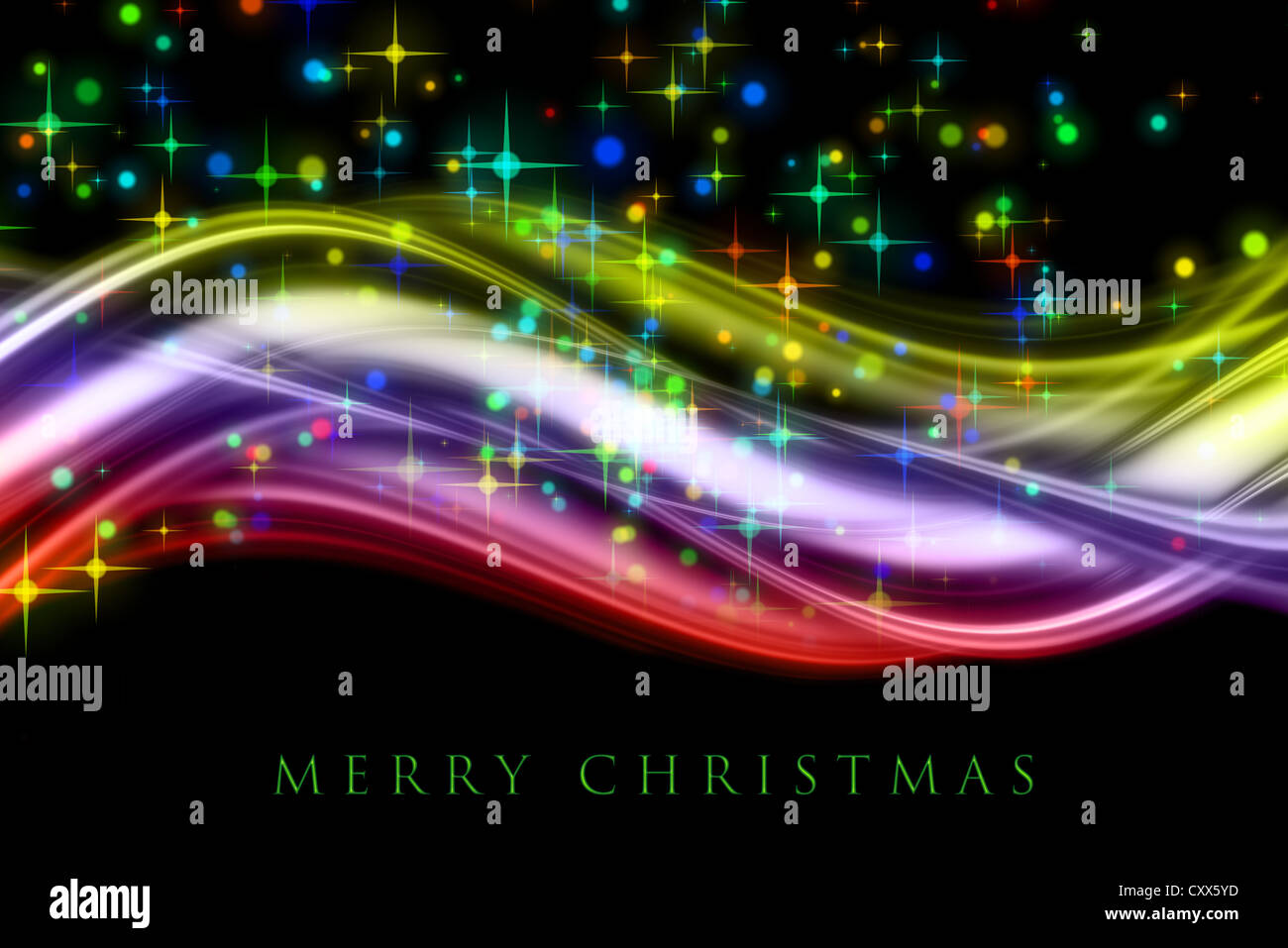 Fantastic Christmas wave design with glowing stars Stock Photo - Alamy