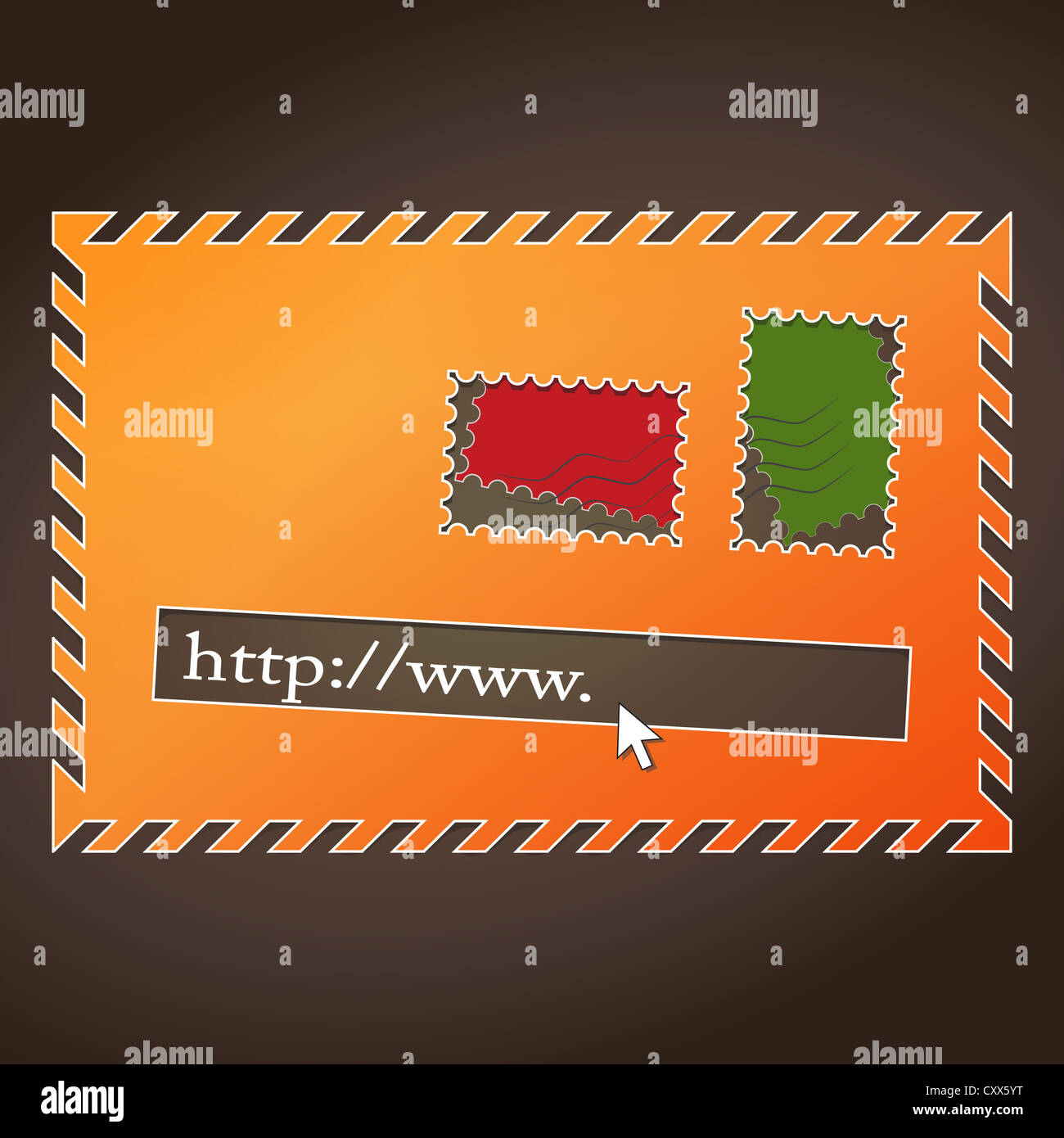 new image of web design elements like old style mail Stock Photo - Alamy