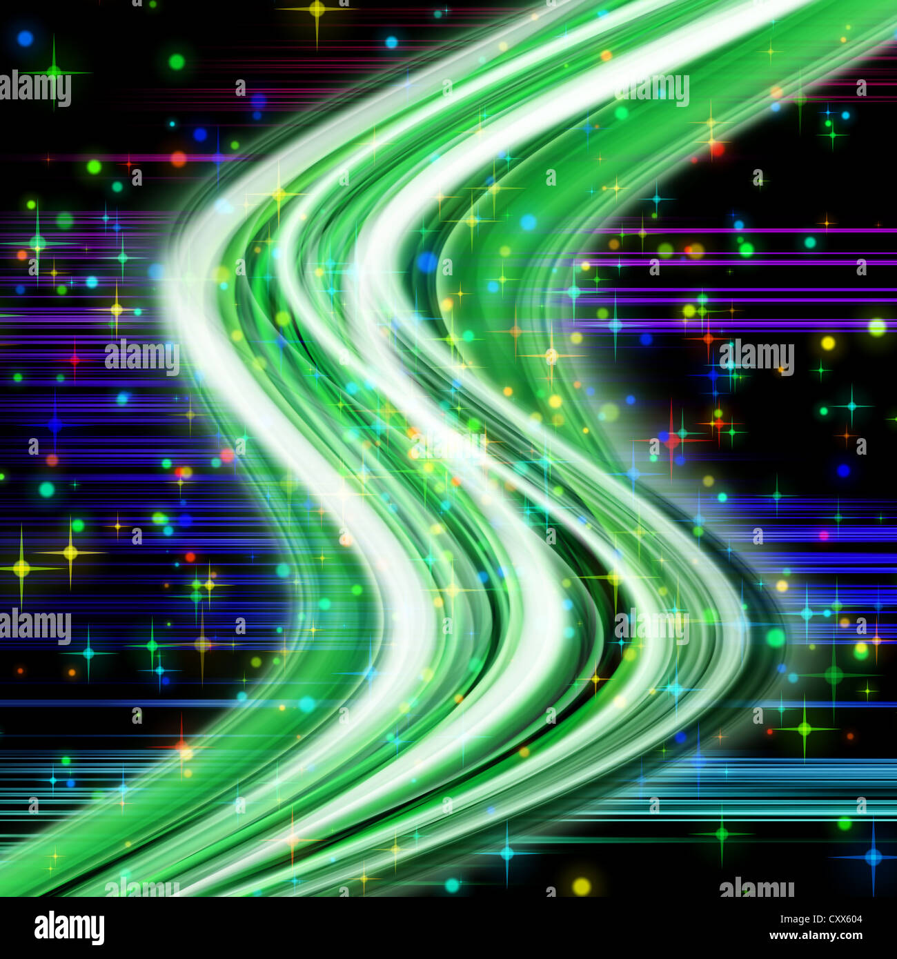 Fantastic Christmas wave design with glowing stars Stock Photo - Alamy