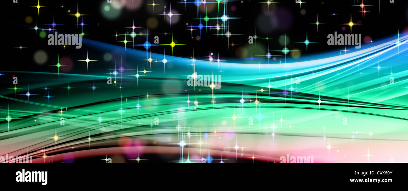 Fantastic Christmas wave design with glowing stars Stock Photo - Alamy