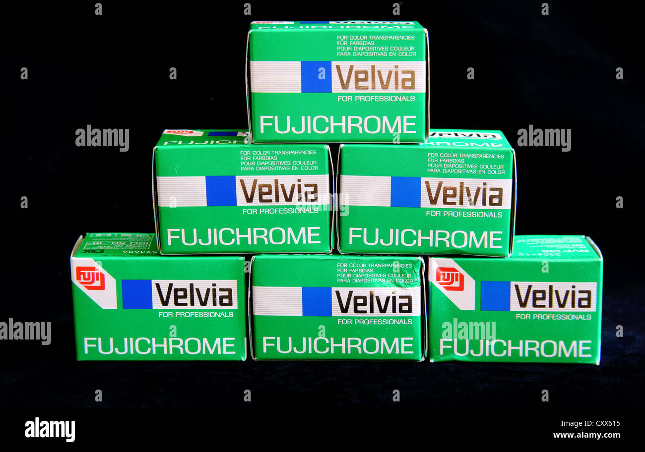 velvia traditional 35 mm roll film for slides Stock Photo - Alamy