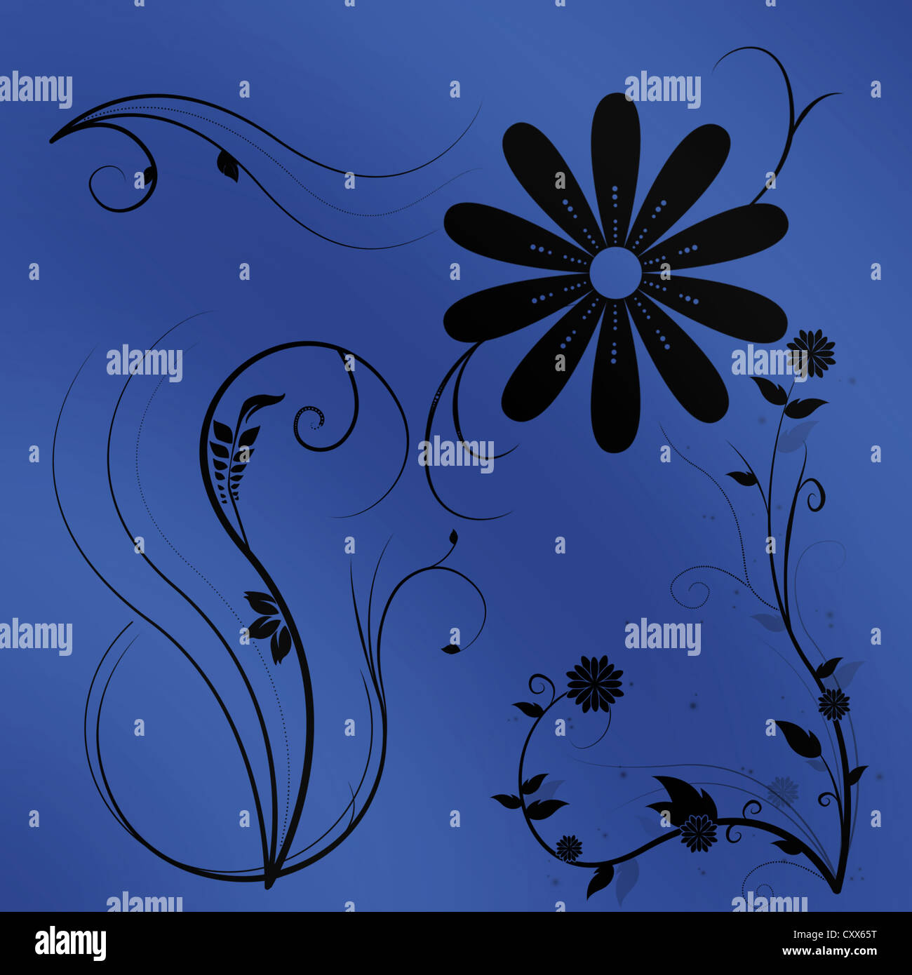 Beautiful illustrated flower background design with gradient Stock ...