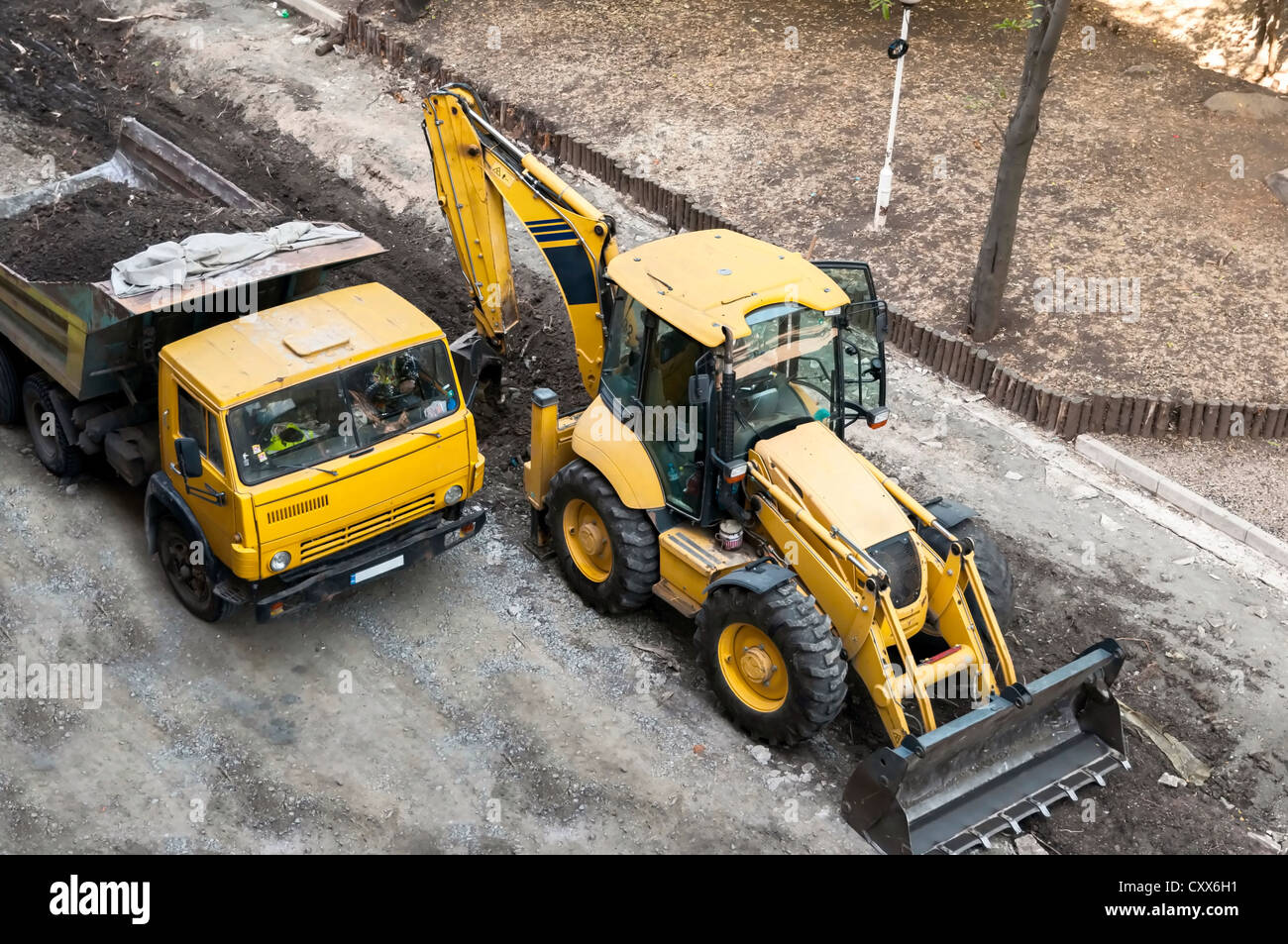 Construction and repair of roads and highways Stock Photo - Alamy