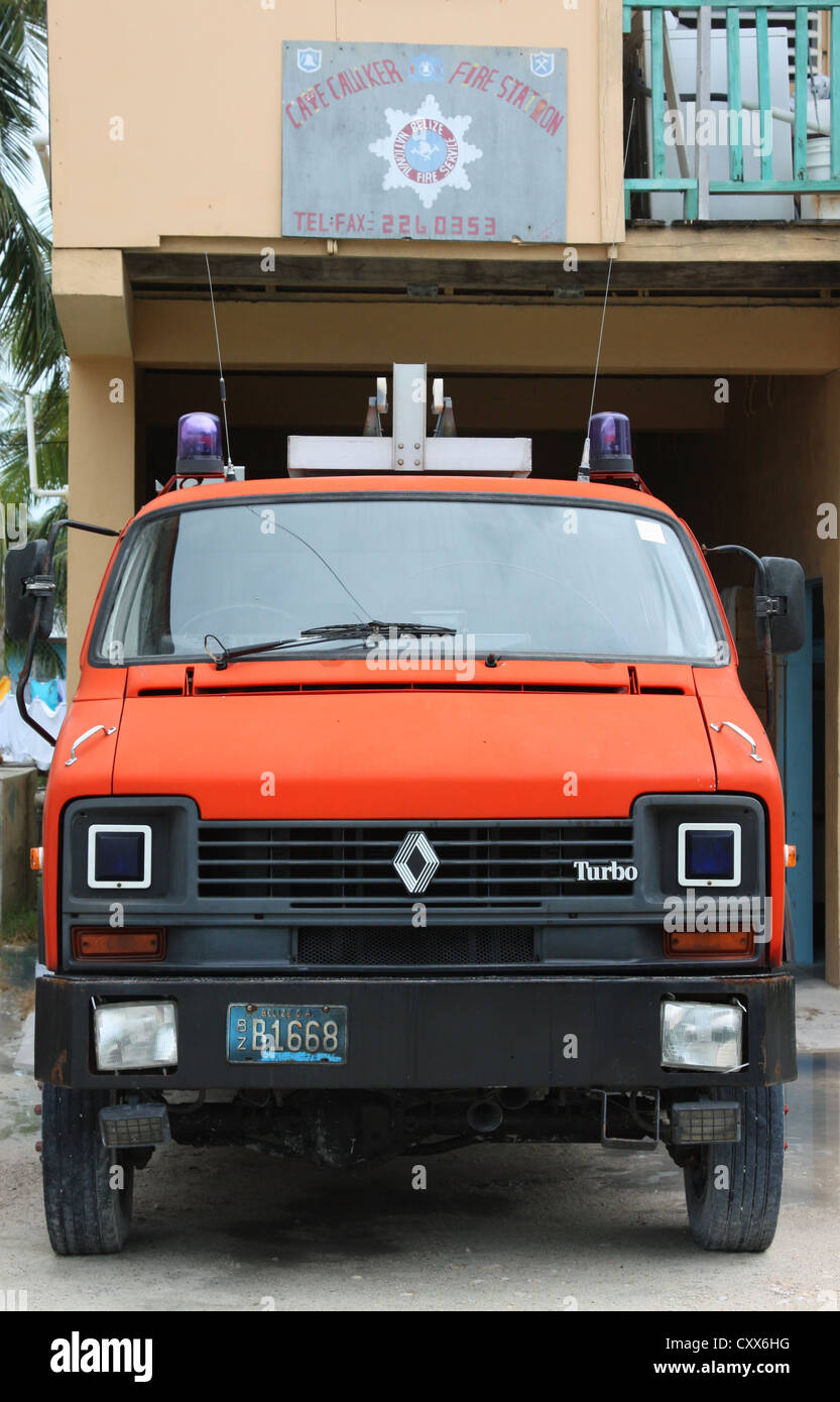 Belize fire truck at Caye Caulker Fire Department, Belize Stock Photo ...