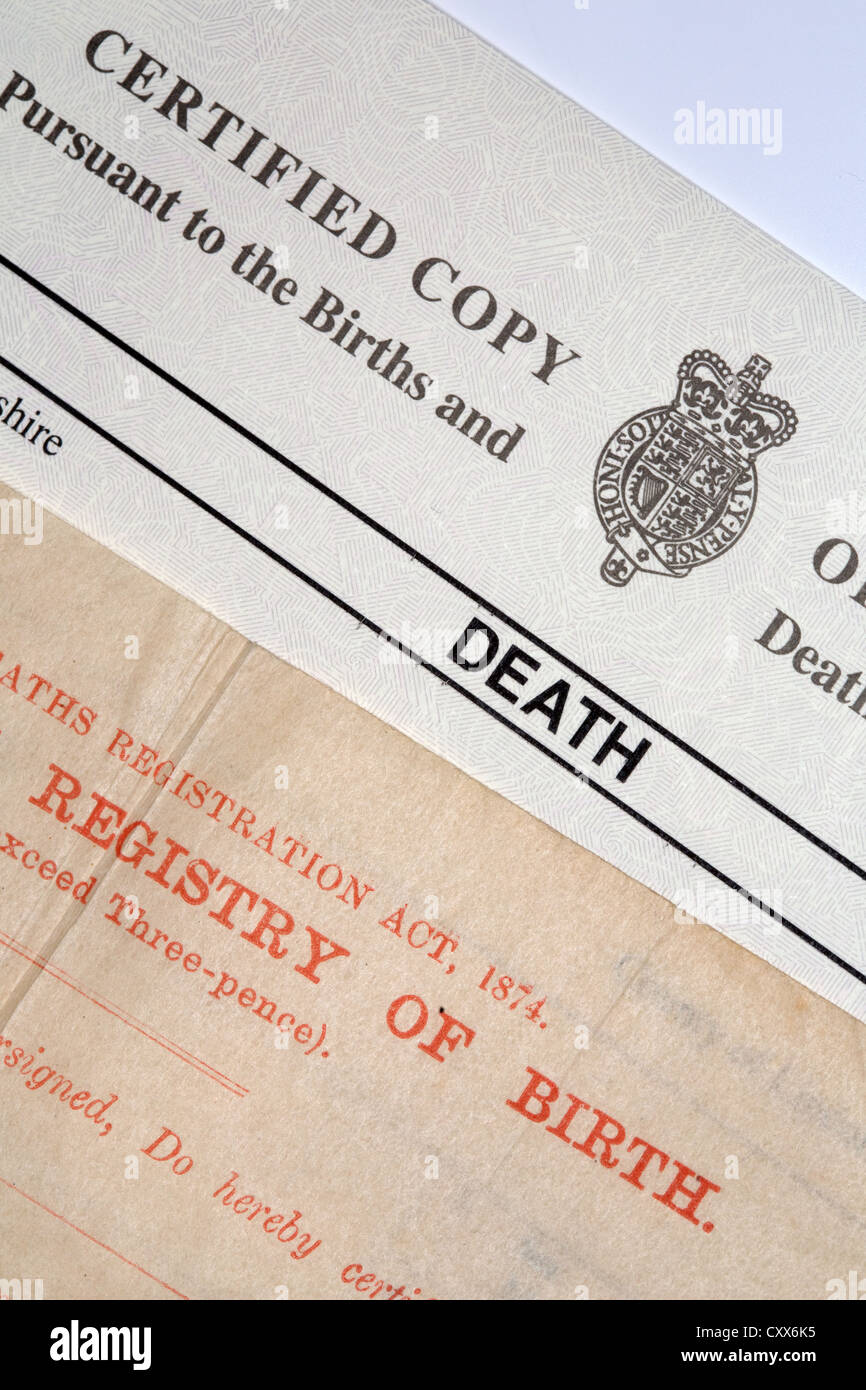 Death certificate hi-res stock photography and images - Alamy