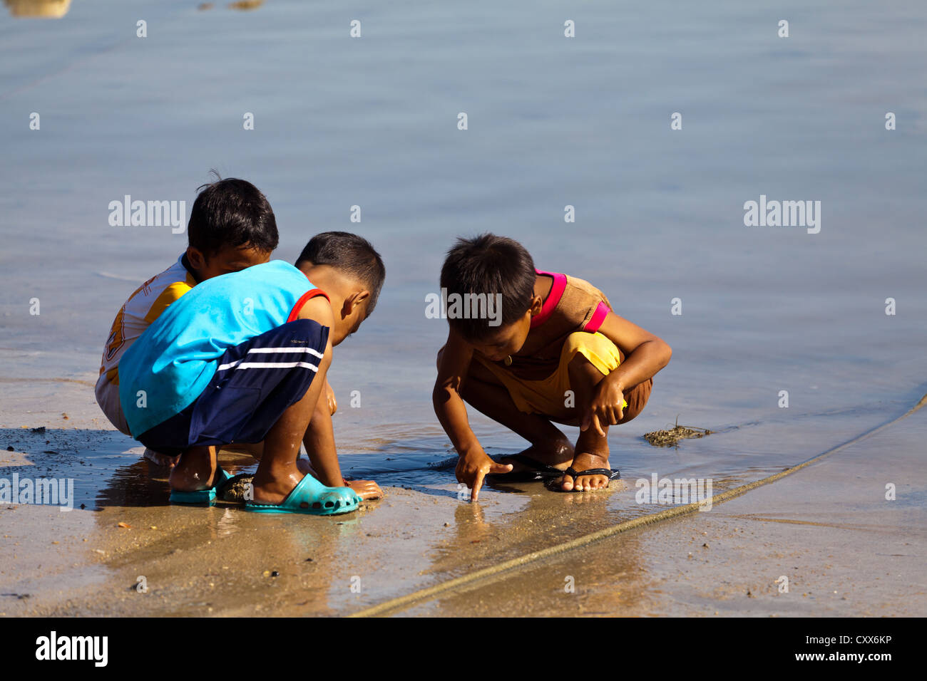 Little Sea Gypsy Children at Rawai Beach on Phuket, Thailand Stock ...