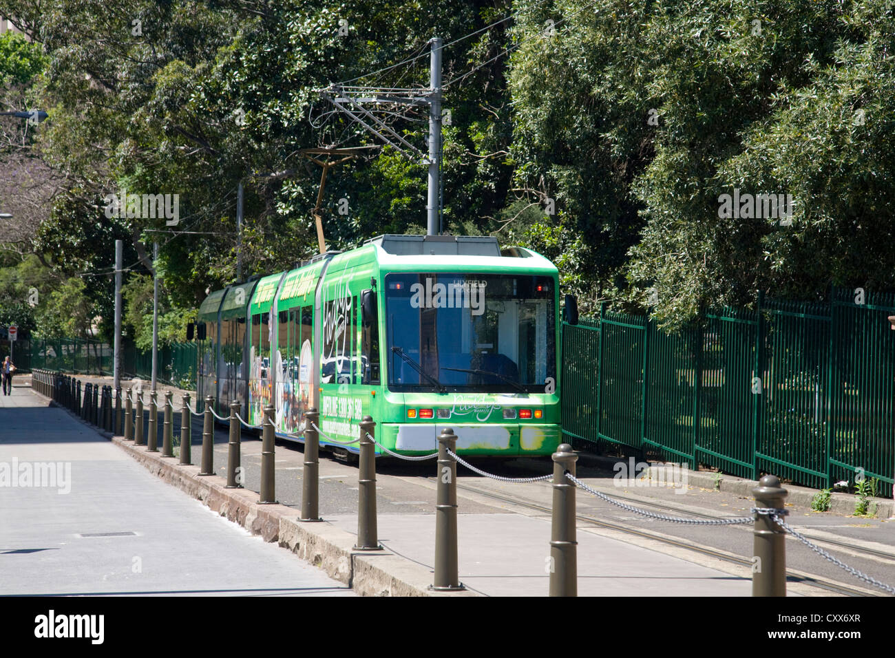 sydney light rail train/tram approaching central station,sydney ...