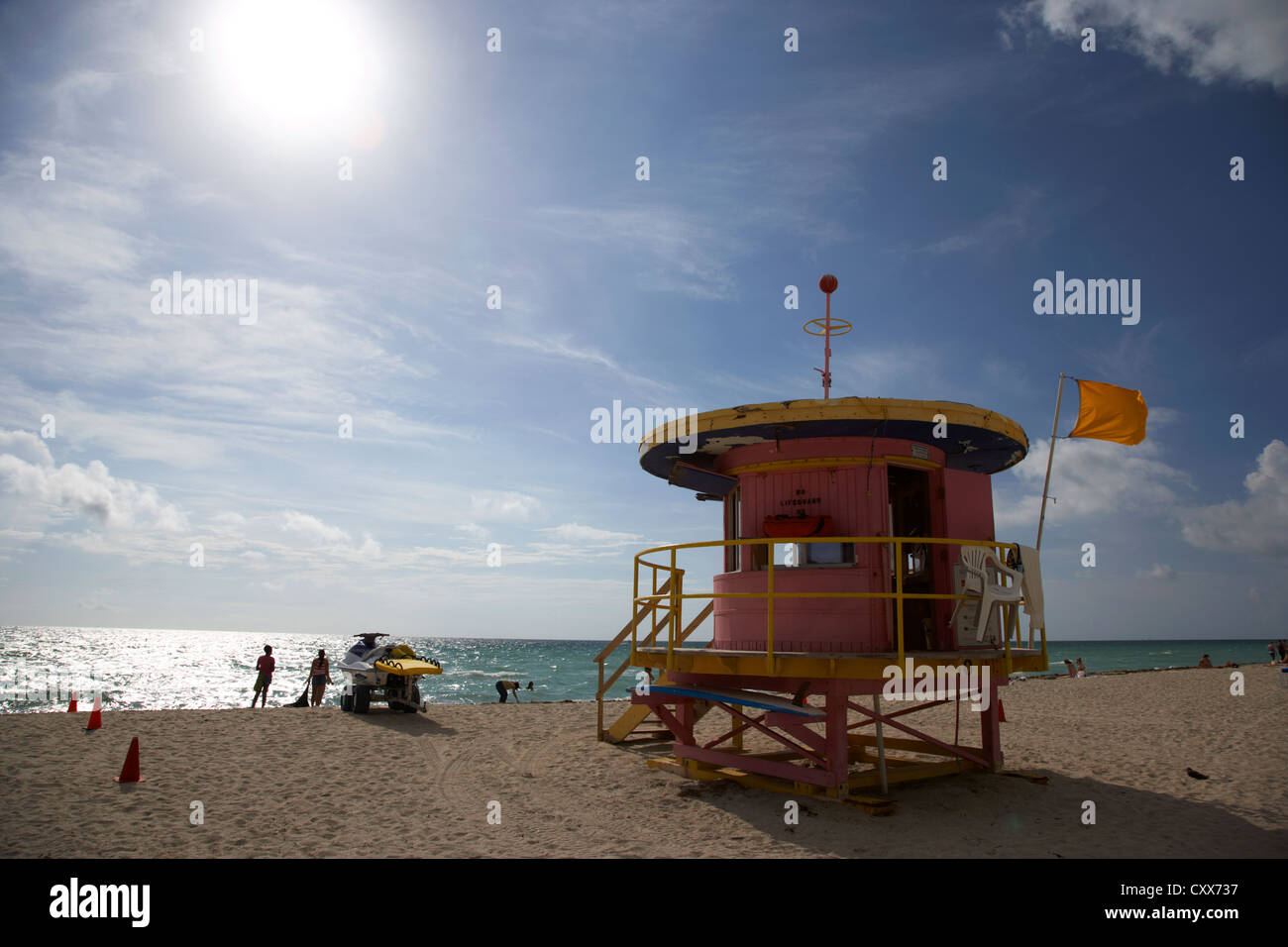 miami south beach 10th street lifeguard ocean rescue tower florida usa ...