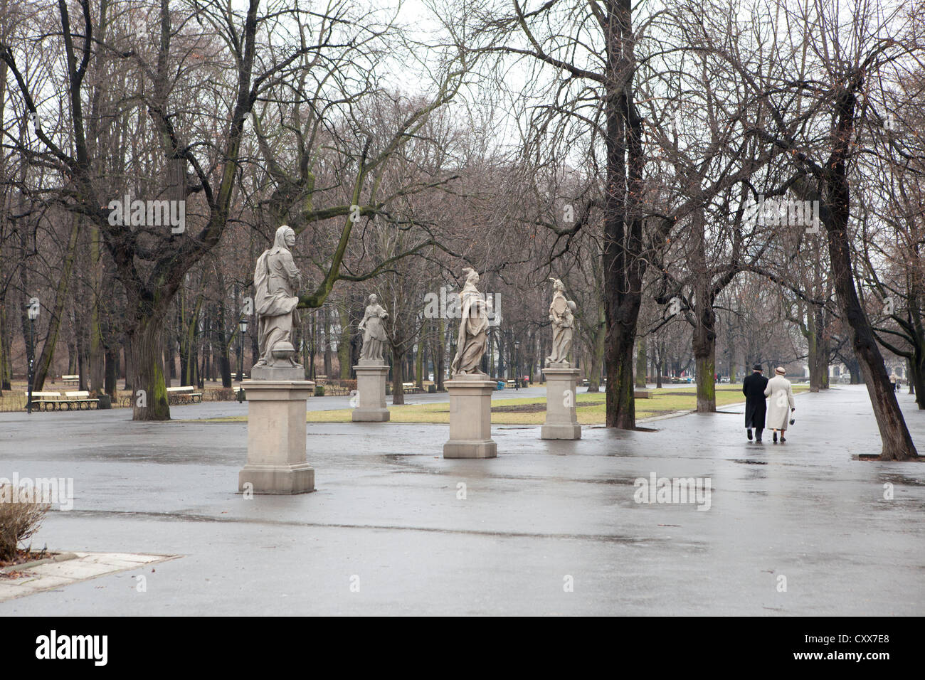 Park in winter Warsaw Poland Stock Photo - Alamy